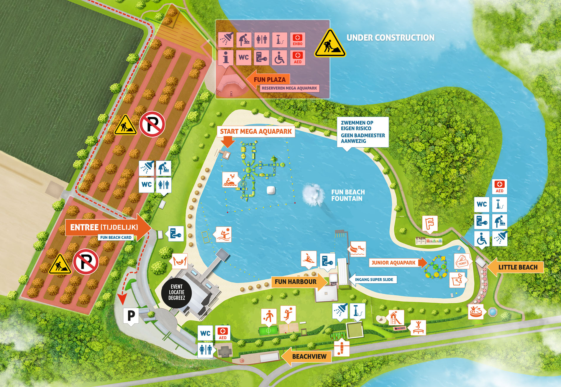 Opening hours & Prices Fun Beach in Panheel